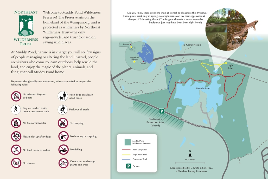 New Sign Showcases Muddy Pond Ecosystem - Northeast Wilderness Trust