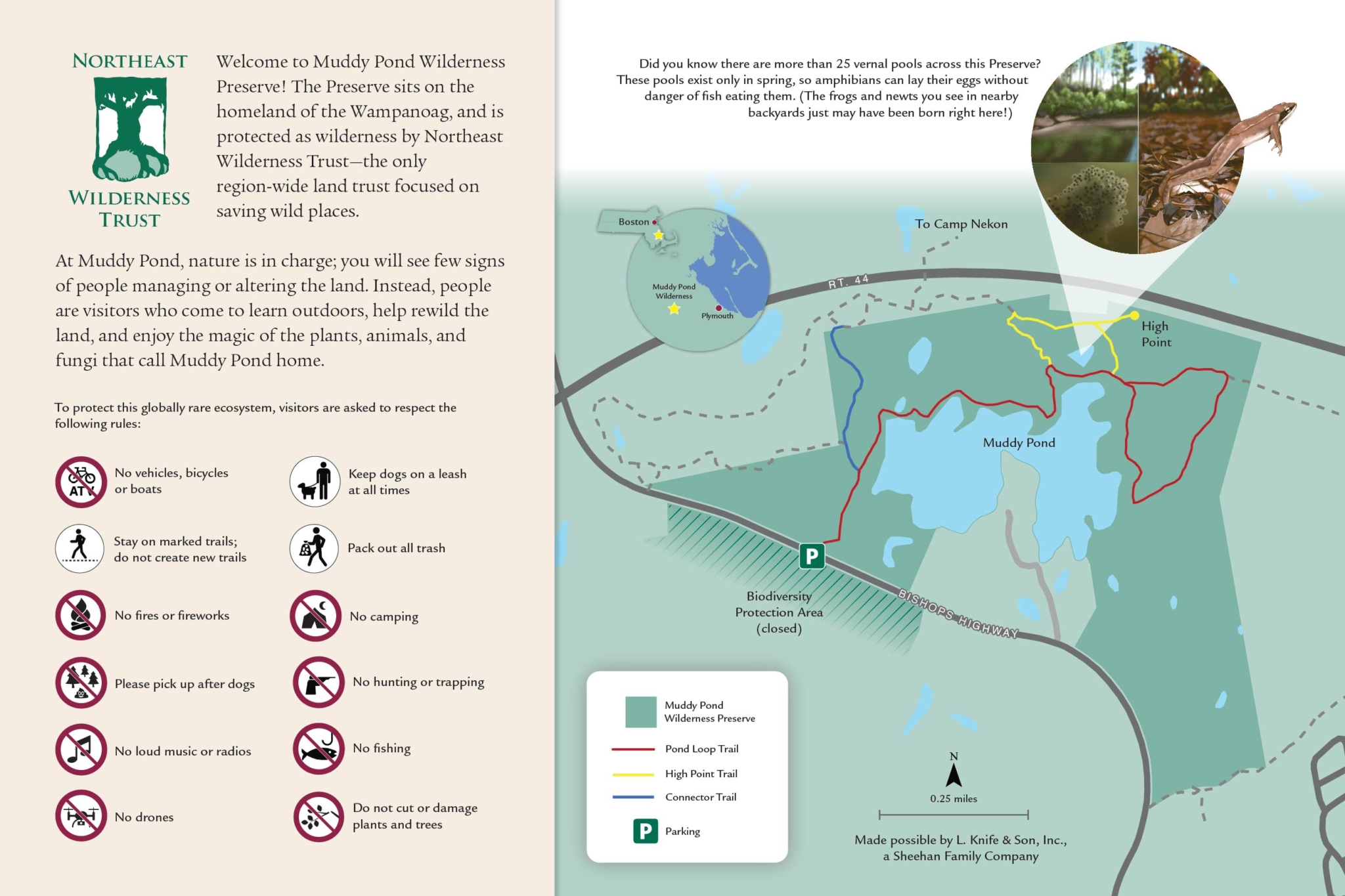 New Sign Showcases Muddy Pond Ecosystem - Northeast Wilderness Trust